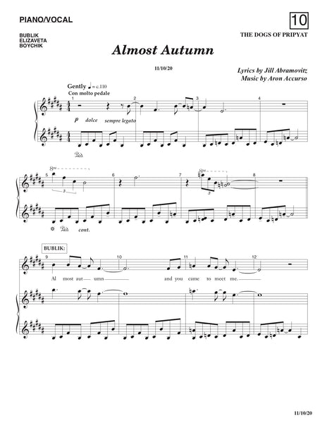 Almost Autumn | newmusicaltheatre.com | Sheet Music – NewMusicalTheatre