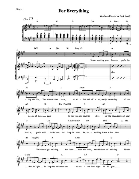 For Everything | newmusicaltheatre.com | Sheet Music – NewMusicalTheatre