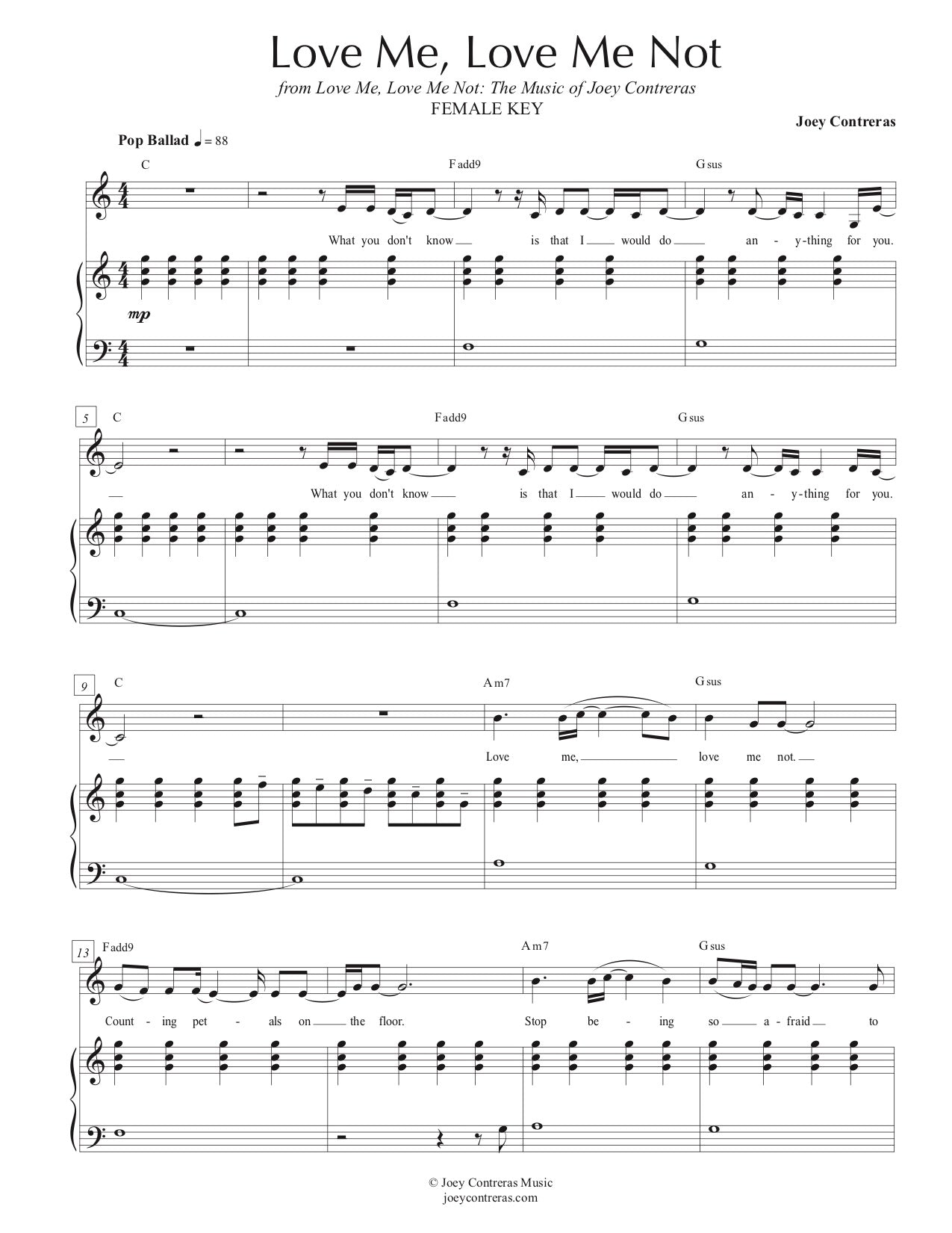 Love Me, Love Me Not – NewMusicalTheatre