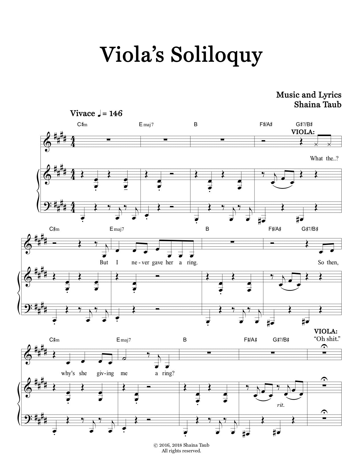 Viola's Soliloquy – NewMusicalTheatre