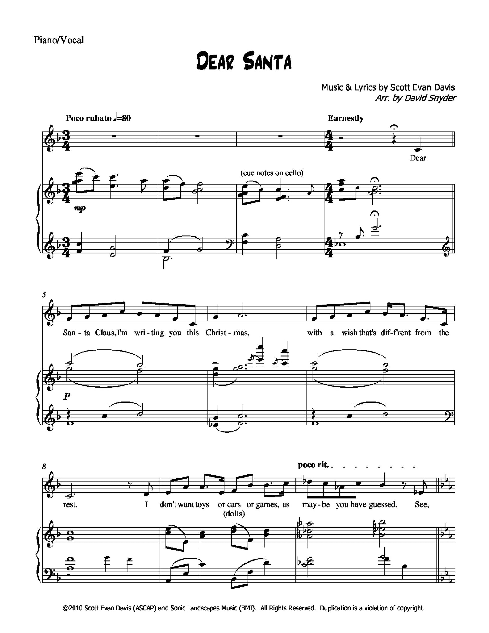 Dear Santa | newmusicaltheatre.com | Sheet Music – NewMusicalTheatre